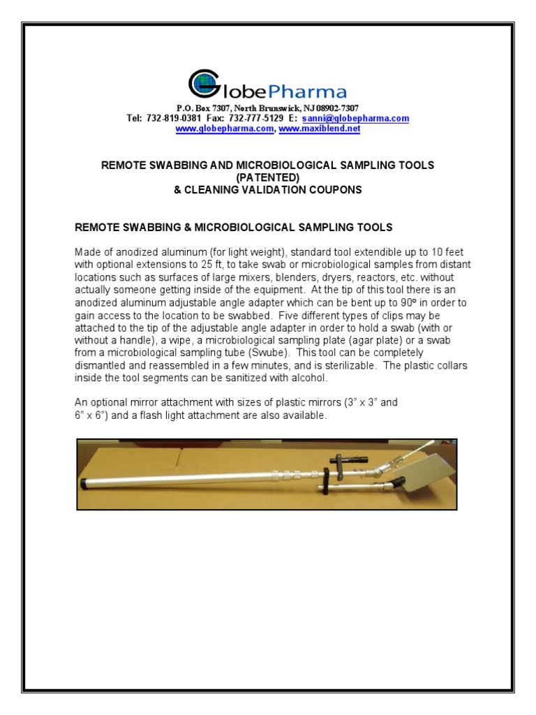 REMOTE SWABBING AND MICROBIOLOGICAL SAMPLING TOOLS - Updated 120307 ...