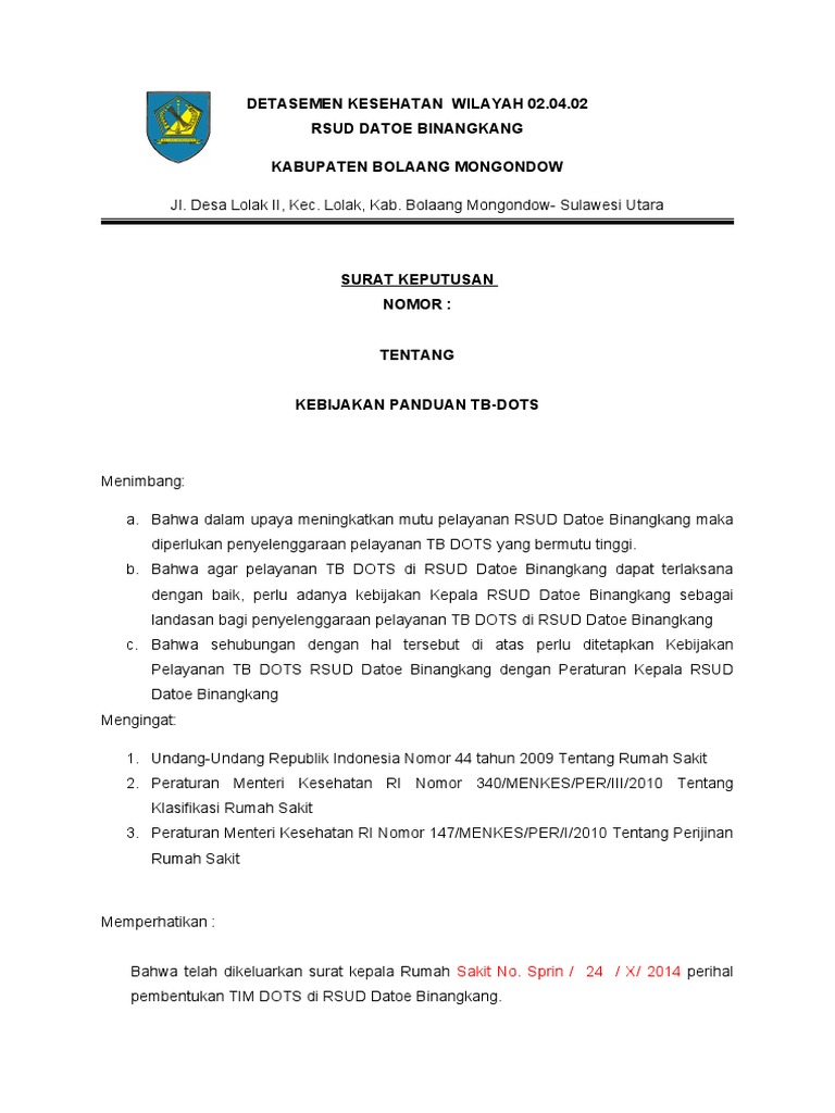 EDIT SK Pemberlakuan Panduan | PDF