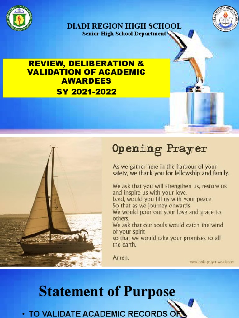 Academic Awardees Deliberation 2021-2022 | PDF | Science