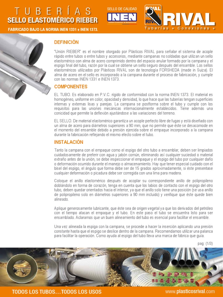 PR - PVC - SelloElastomericoRieber (Sello Elastomerico Acero) | PDF ...