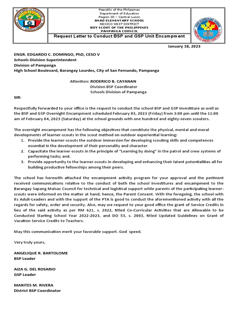 Request Letter BSP | PDF | Learning