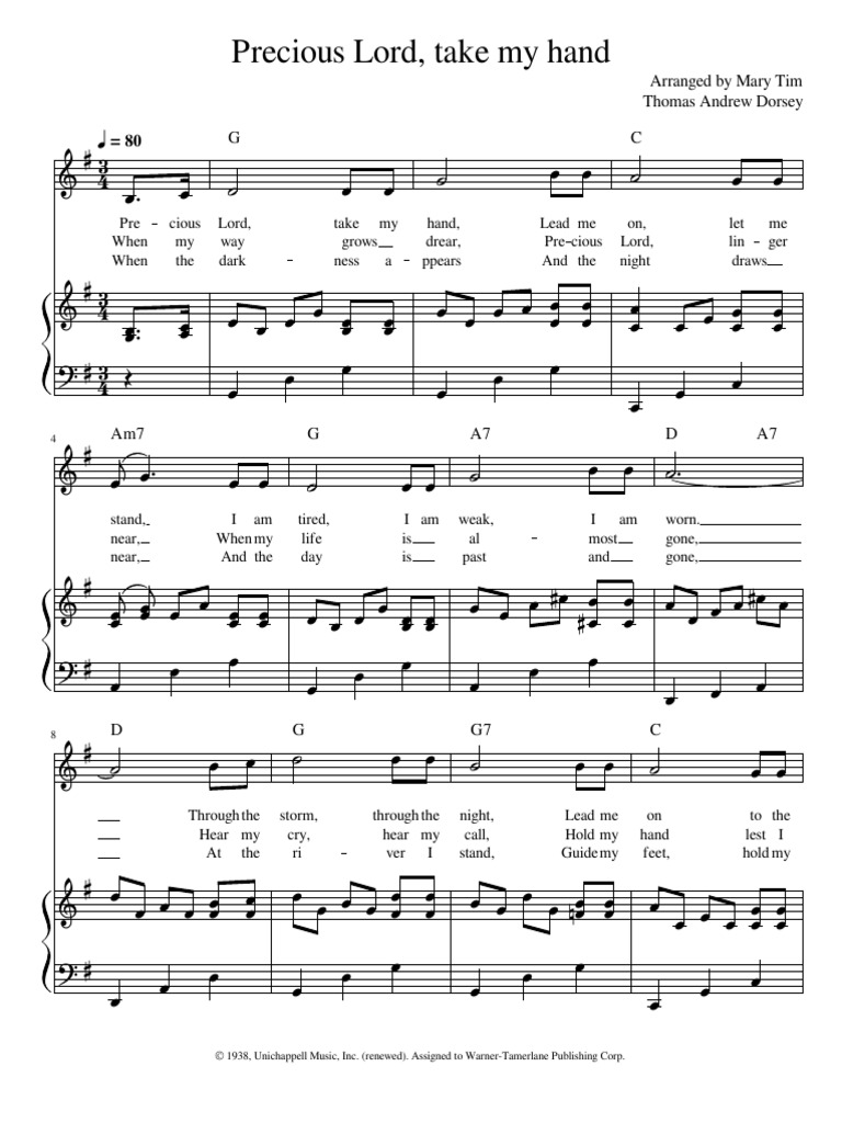 Precious Lord Take My Hand - Thomas Andrew Dorsey | PDF | Gospel Music