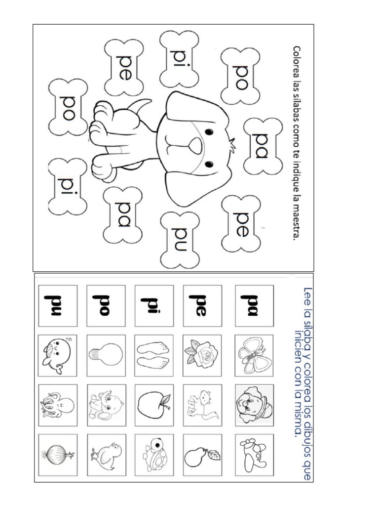 Actividades Silaba P | PDF