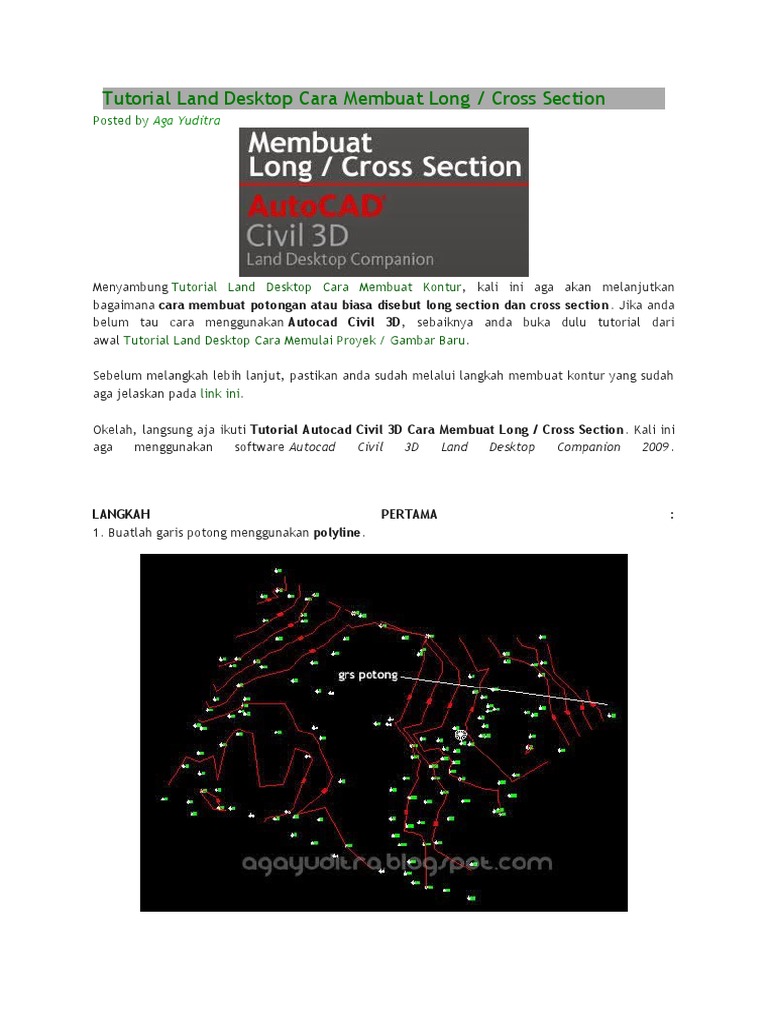Tutorial Land Desktop Cara Membuat Long | PDF