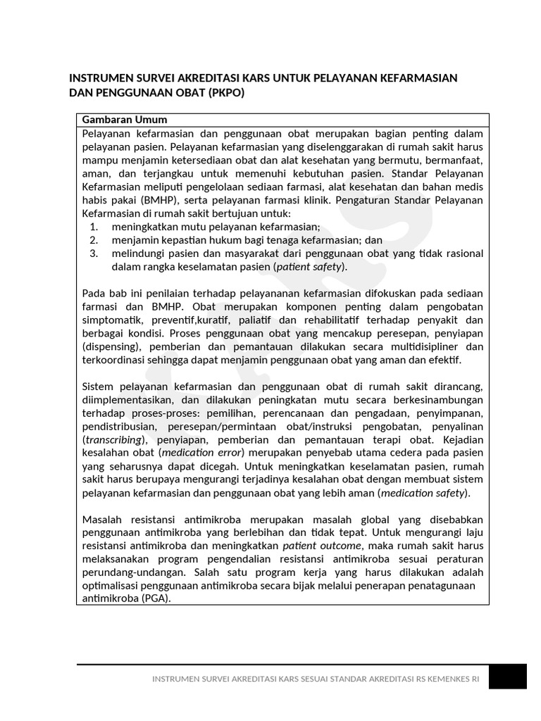 Standar PKPO Sesuai STARKES 2022 | PDF