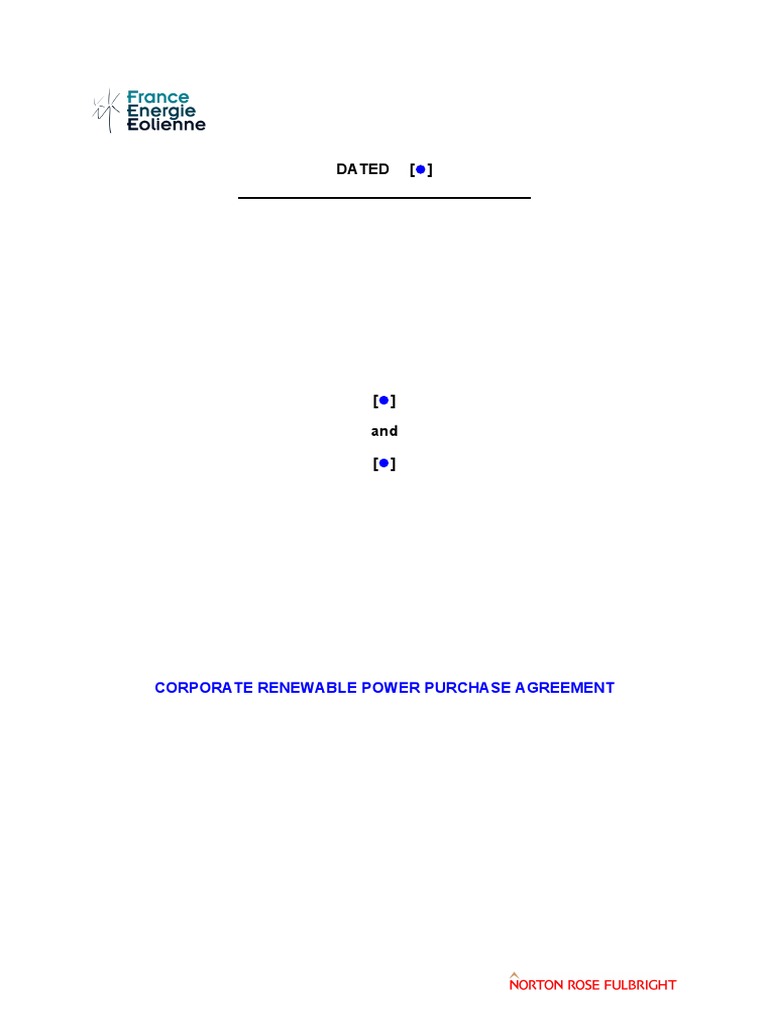 2019 Nov - Standard Corporate Power Purchase Agreement | PDF | Invoice ...