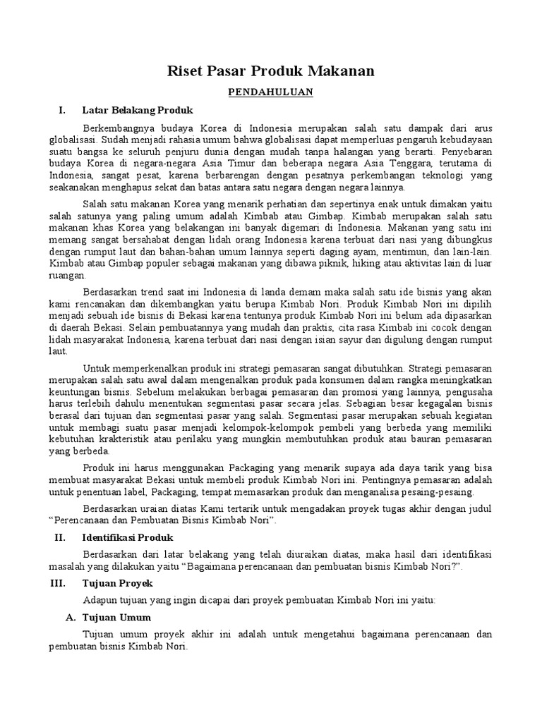 Riset Pasar Produk Makanan | PDF | Bisnis