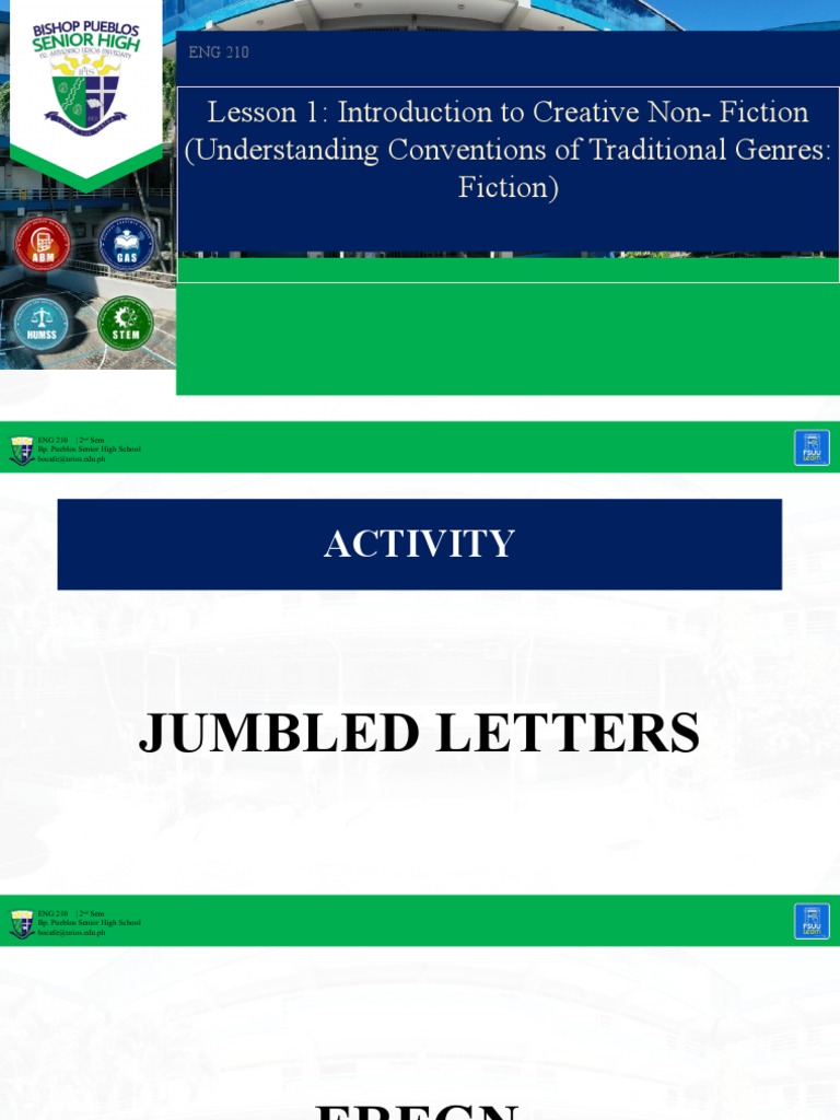 Lesson 1 Creative Nonfiction | PDF | Genre | The Arts