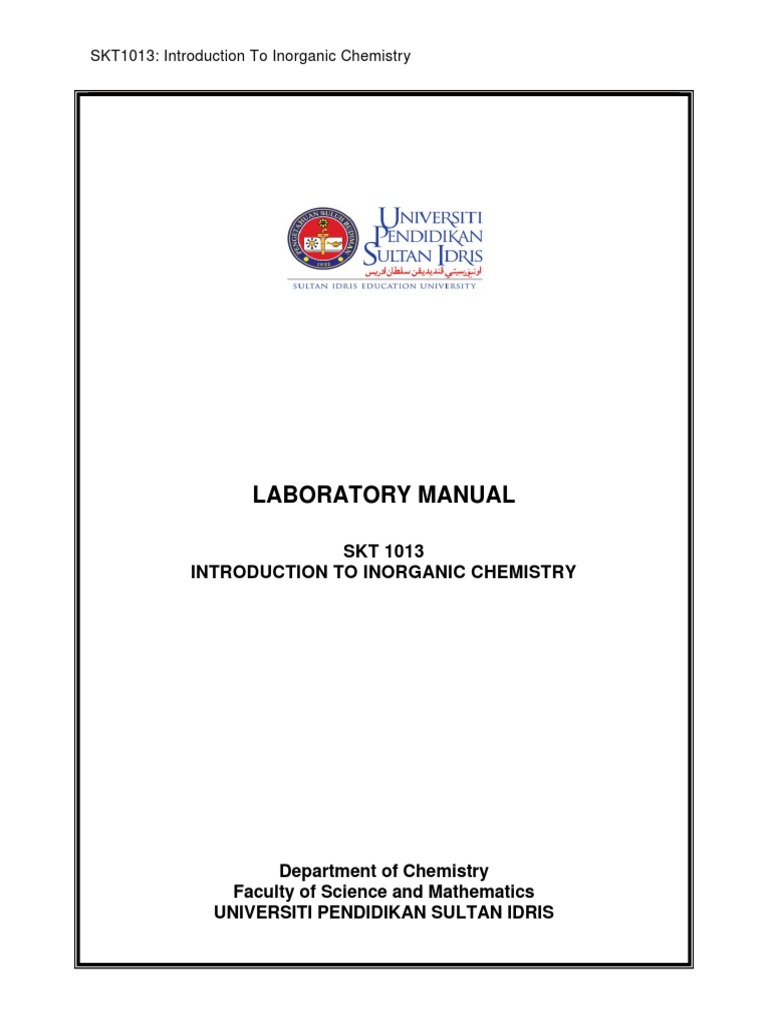 E222 - SKT1013 Lab Manual | Download Free PDF | Coordination Complex ...