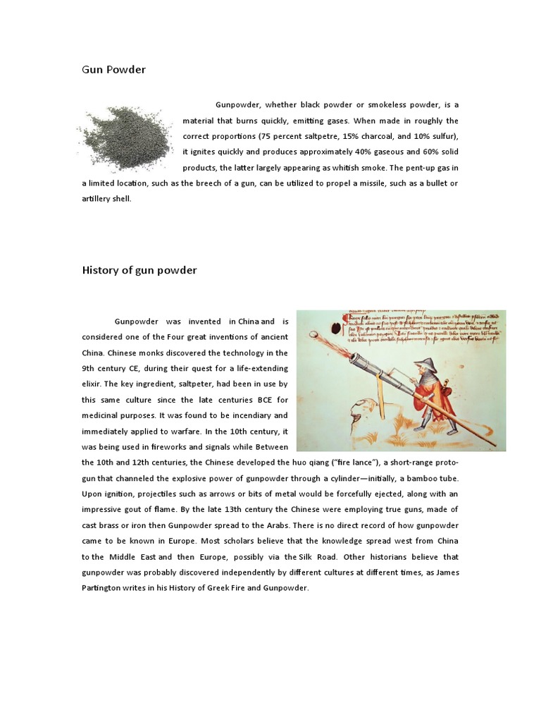 The History and Properties of Gunpowder | PDF | Gunpowder | Gun