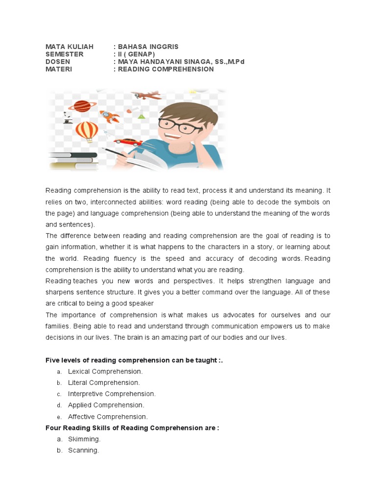 Reading Comprehension | Download Free PDF | Reading Comprehension | Phonics