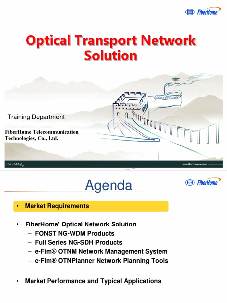 Optical Transport Network Solution: Training Department | PDF | Computer Network | Wavelength ...