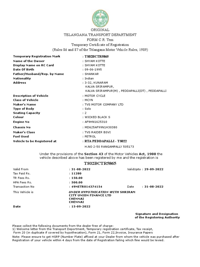 TR | PDF | Vehicles | Land Transport