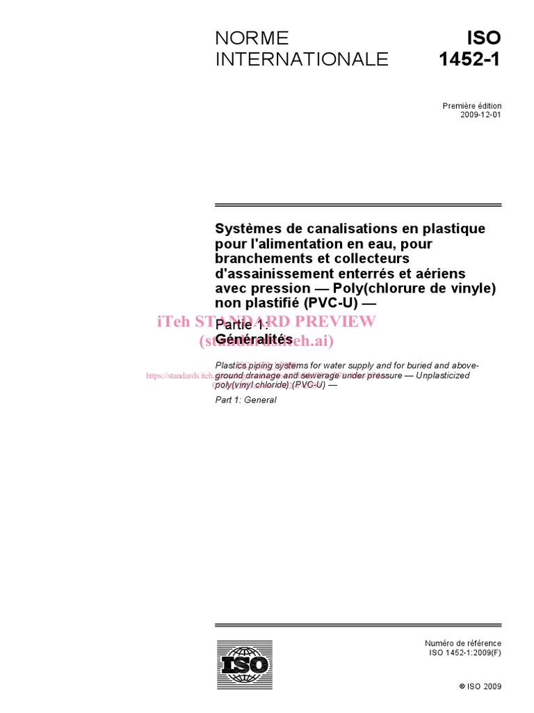 Iso 1452 1 2009 | PDF | Organisation internationale de normalisation ...