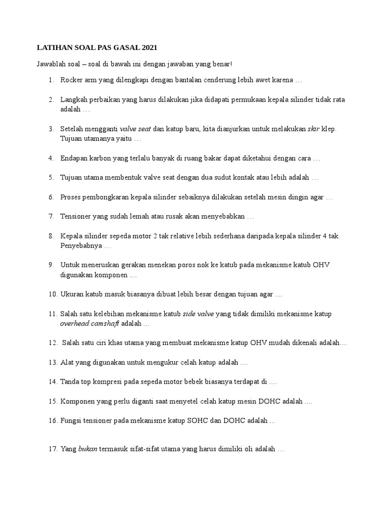 Latihan Soal PMSM | PDF