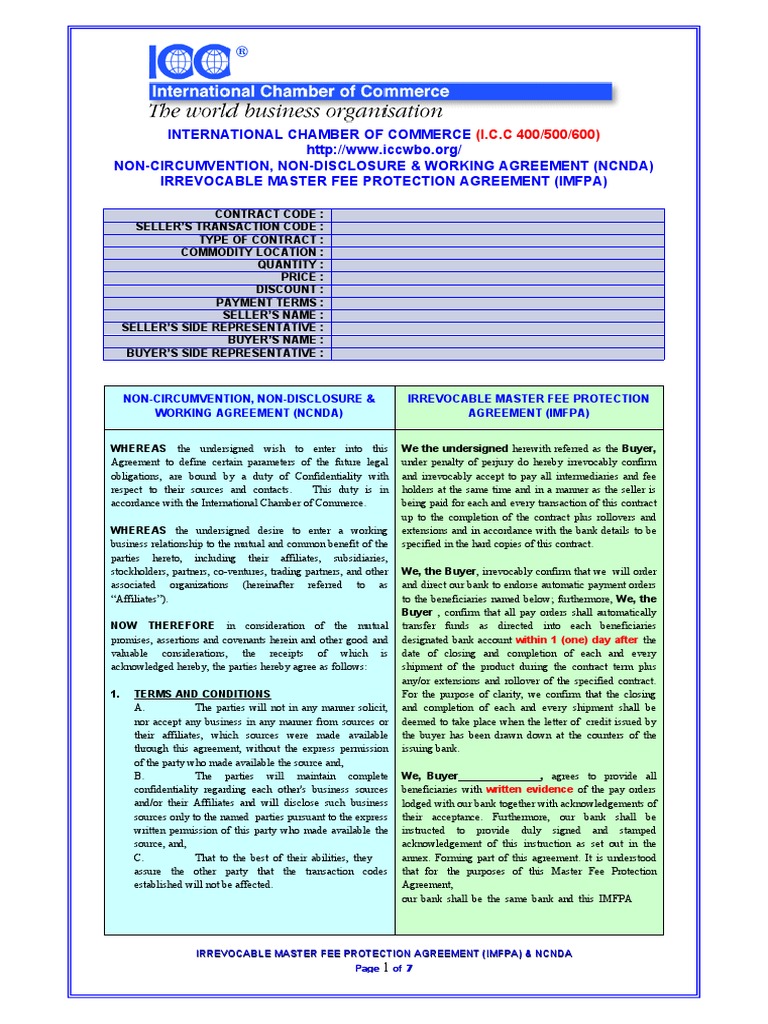 NCNDA & IMFPA Agreement Template | PDF