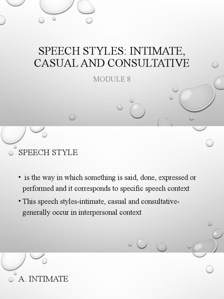 Understanding Speech Styles | PDF