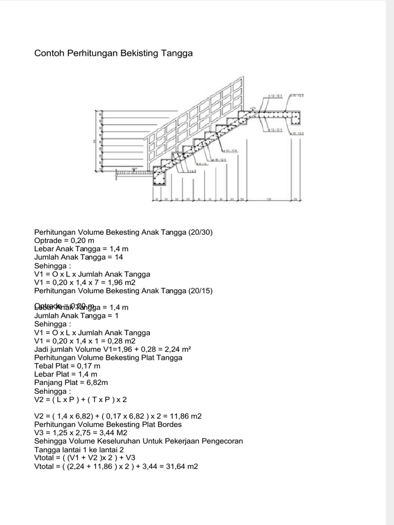Vdocuments - MX Contoh Perhitungan Bekisting Tangga | PDF