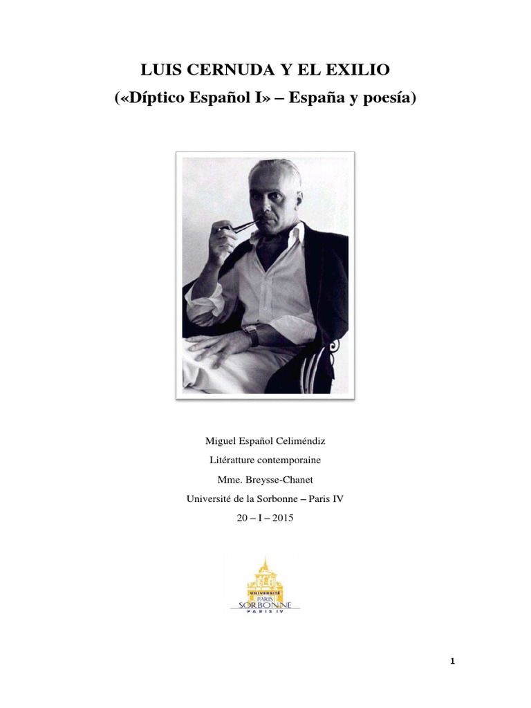 Luis Cernuda Desde El Exilio | PDF | Poesía