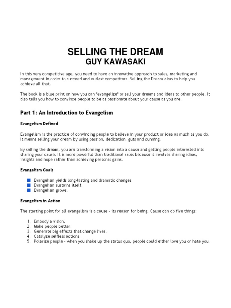 Selling The Dream | PDF