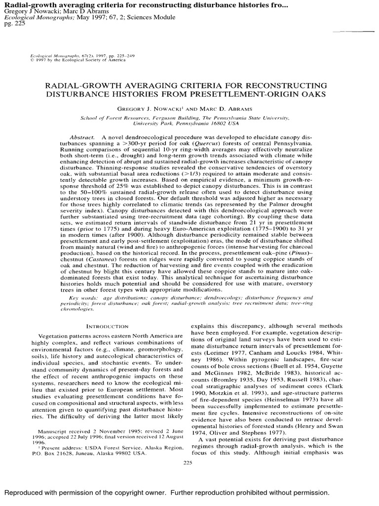 1997 Nowacki And Abrams Radial Growth Averaging Criteria For