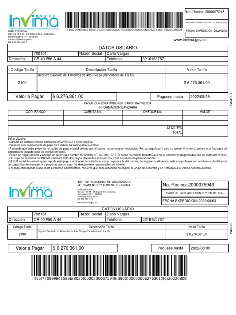 Recibo | PDF | Bancos