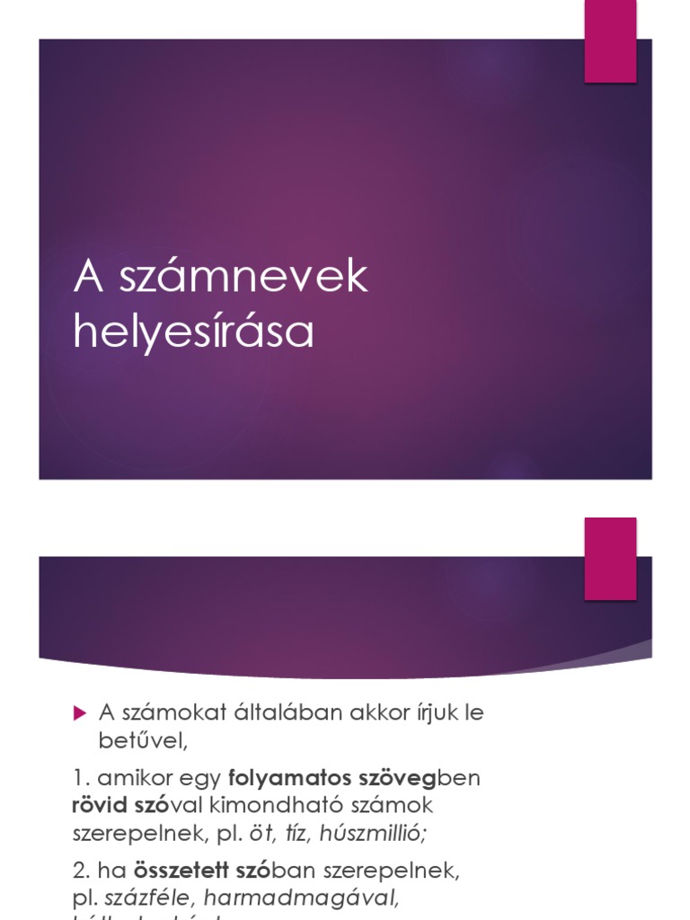 A Szamnevek Helyesirasa 6 Oszt | PDF