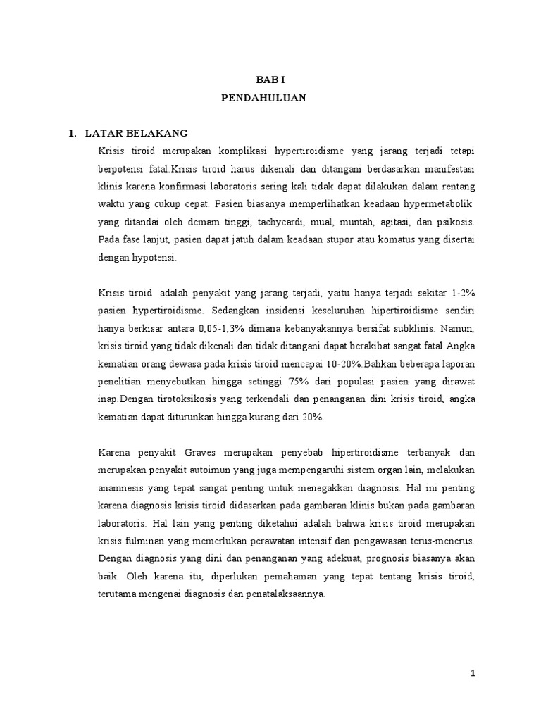 Memahami Krisis Tiroid: Diagnosis dan Penatalaksanaan | PDF