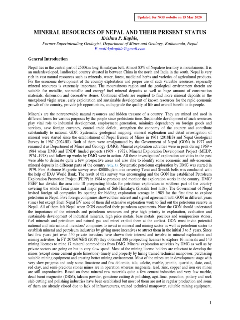 KPK NGS Web Min Resources Final | PDF | Mining | Classification Of Minerals