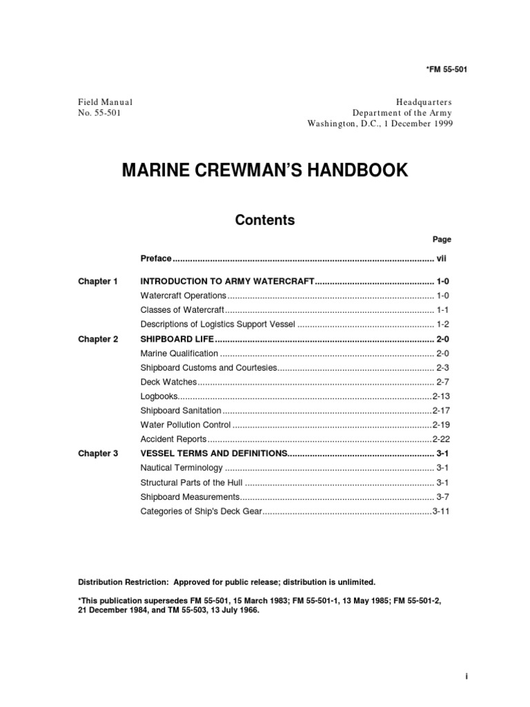 Uscg Marine Crewman Handbook | PDF | Ships | Barge