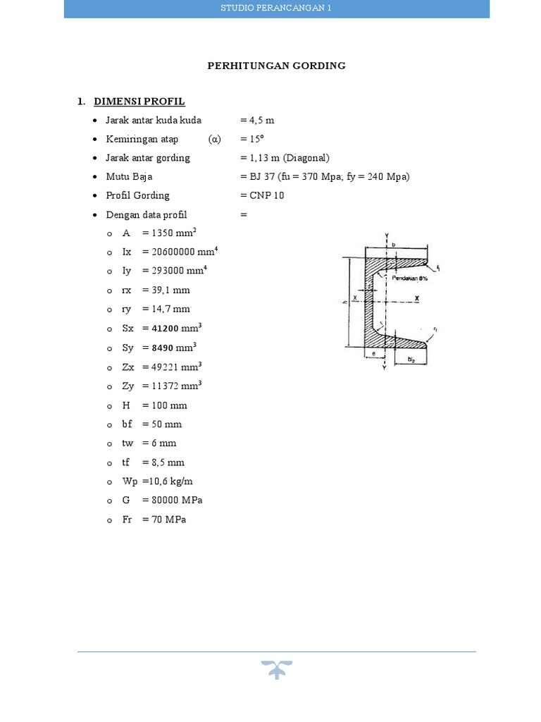 Perhitungan Struktur Gording | PDF | Metode & Bahan Ajar