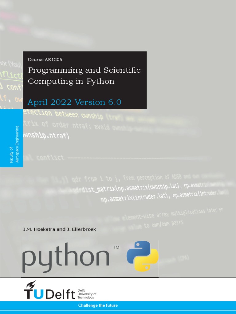 AE1205 Programming and Scientific Computing in PYTHON - April 2022 2 | PDF | Parameter (Computer ...