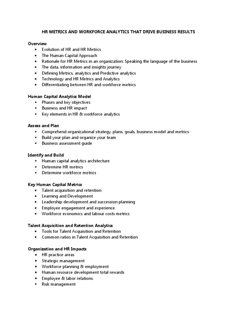 HR Metrics & Workforce Analytics | PDF