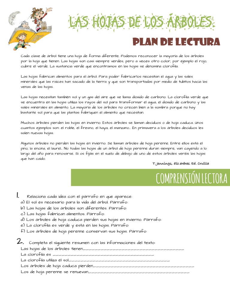 Función y tipos de hojas de árboles | PDF | Hoja | Arboles