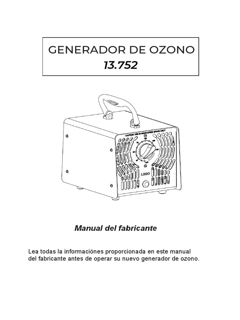 Manual Generador de Ozono | PDF | Ozono | Contaminación
