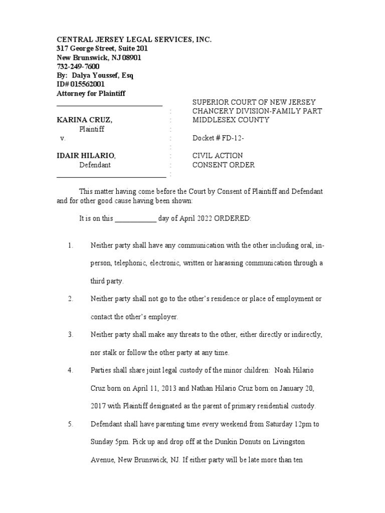 Consent Order For Civil Restraints 2 | Download Free PDF | Child ...