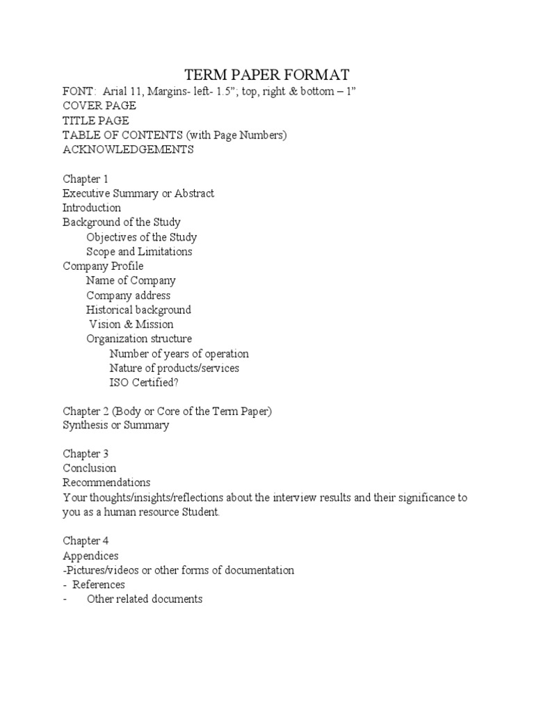 GGCSR Term Paper Format | PDF