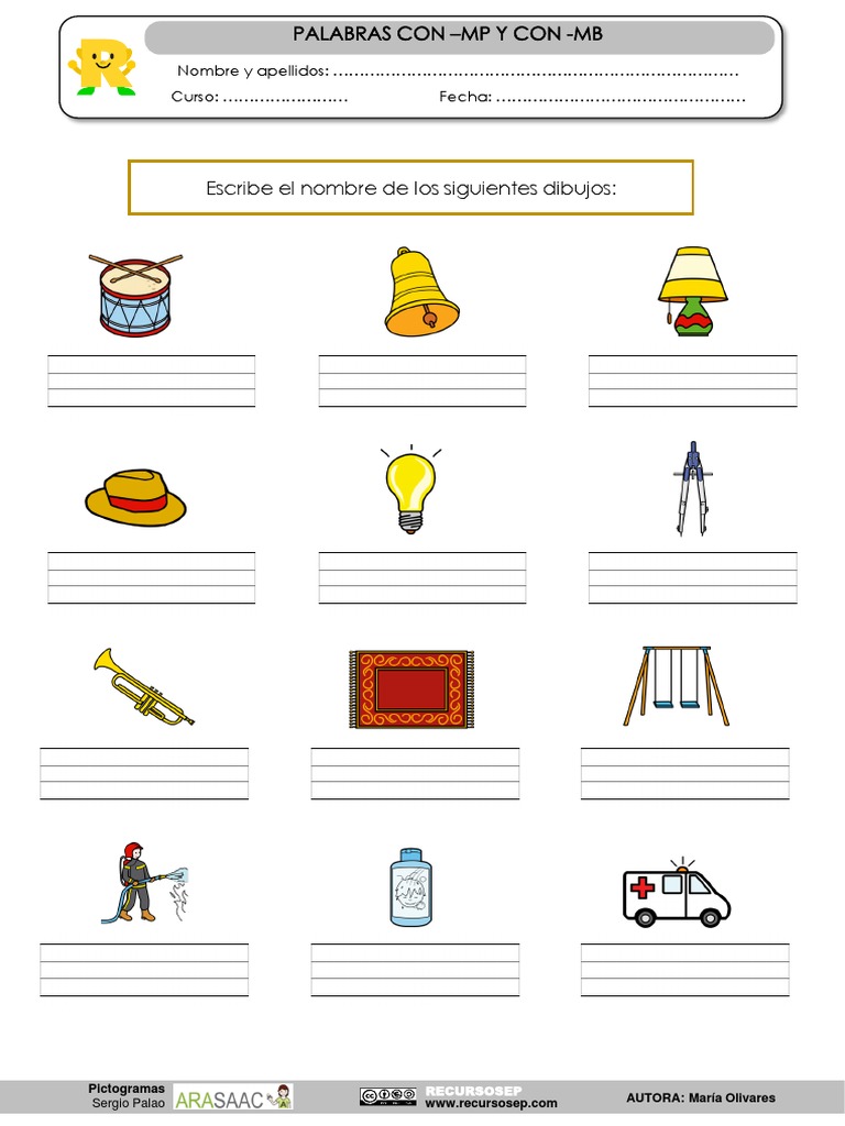 Palabras con MP y MB para Primaria | PDF