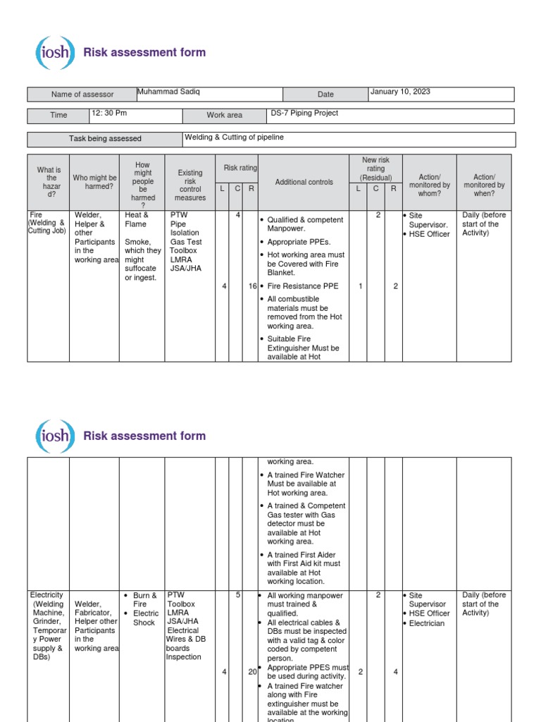 Iosh Ra | PDF | Fires | Welding