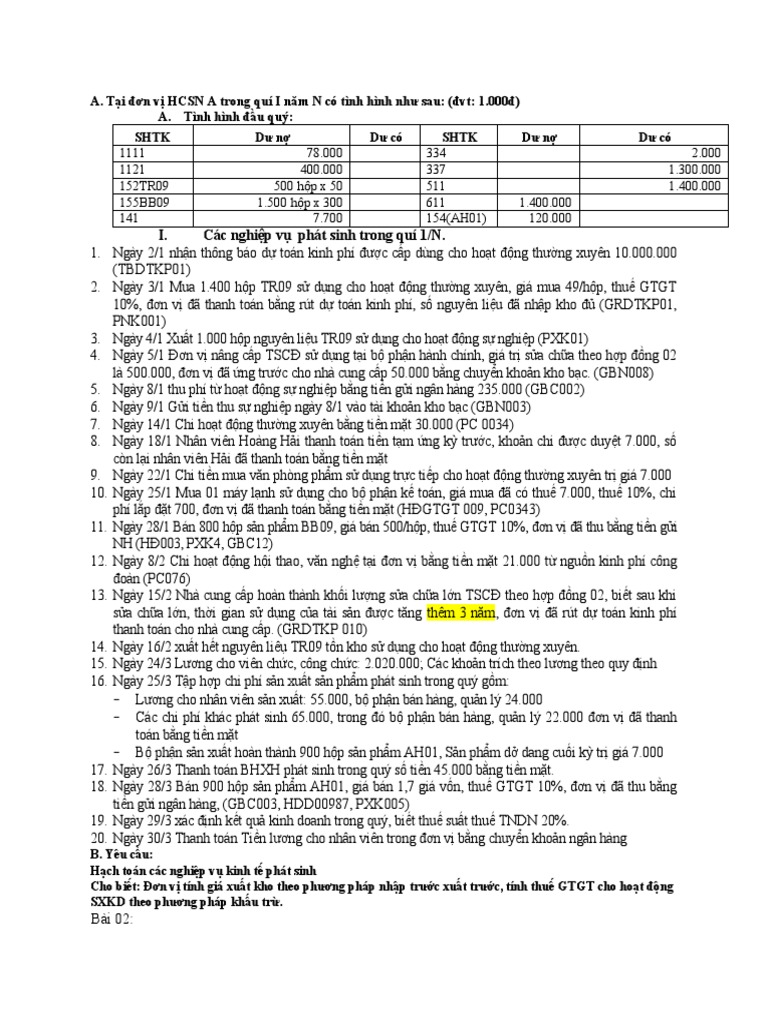 Bai Tap Tong Hop | PDF