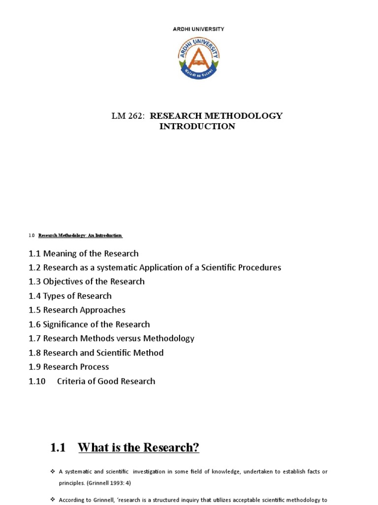 INTRODUCTION Research Methodology Presentation1 | PDF | Methodology | Scientific Method