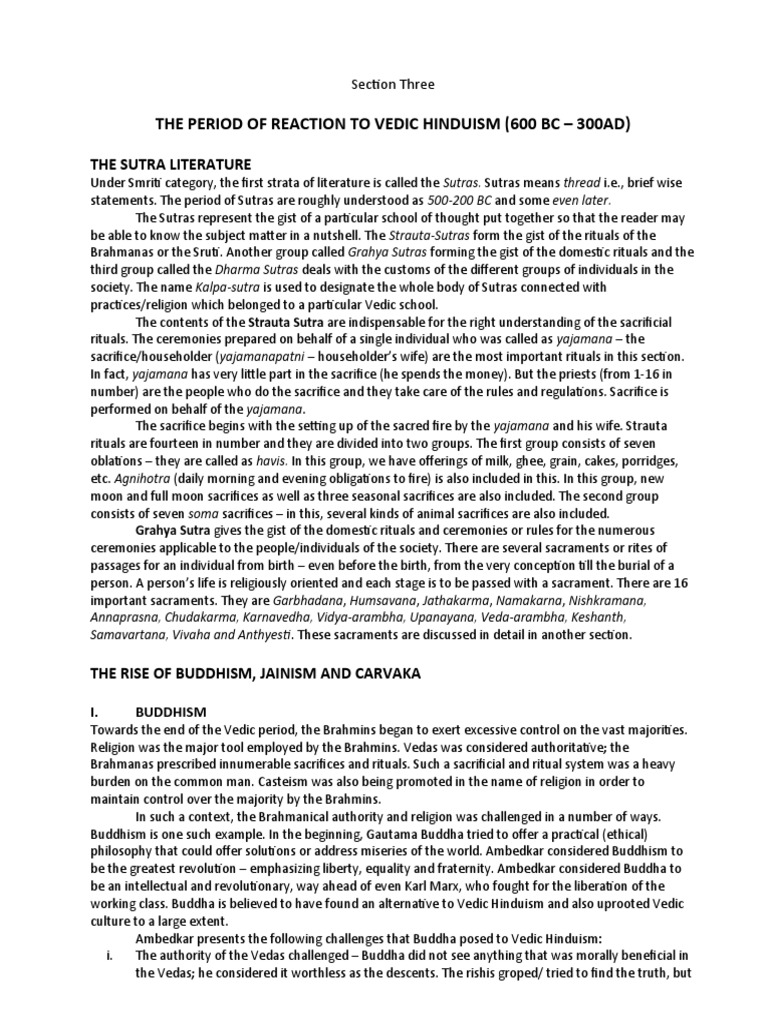 Section III Reaction To Vedic Hinduism | PDF | Bhagavad Gita | Ramayana