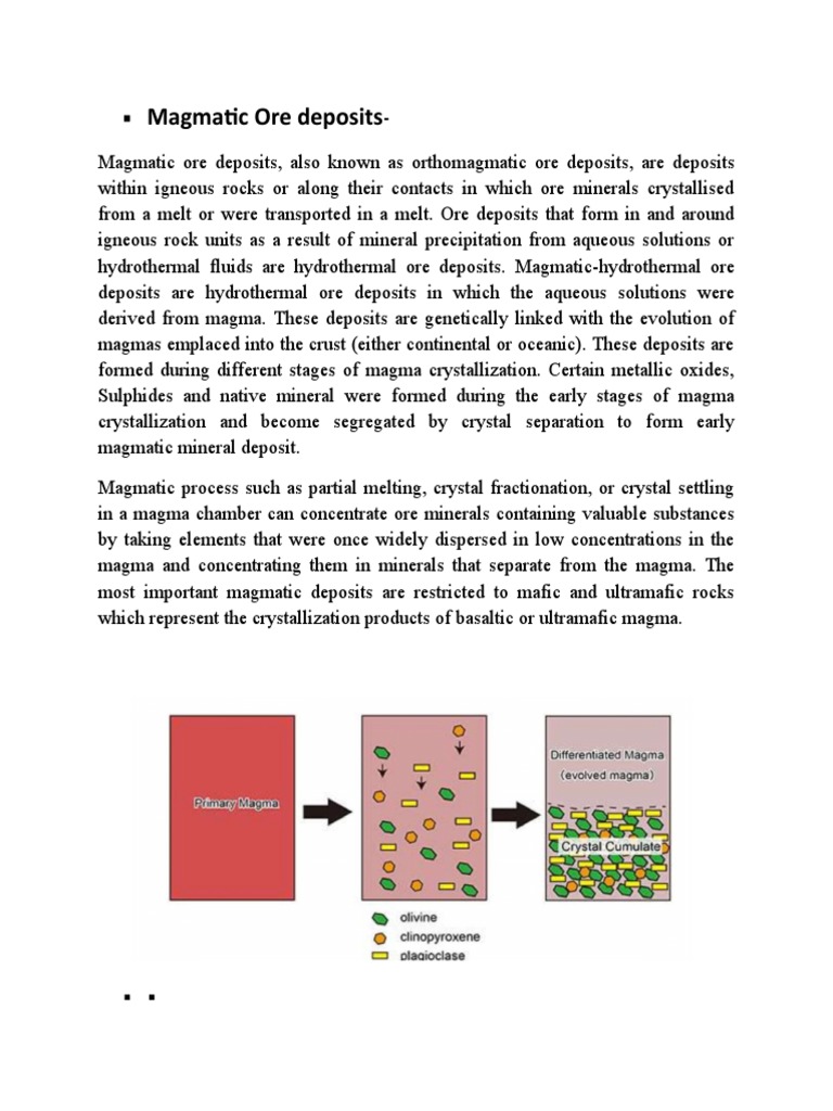 Magmatic Ore Deposits | PDF | Magma | Rock (Geology)