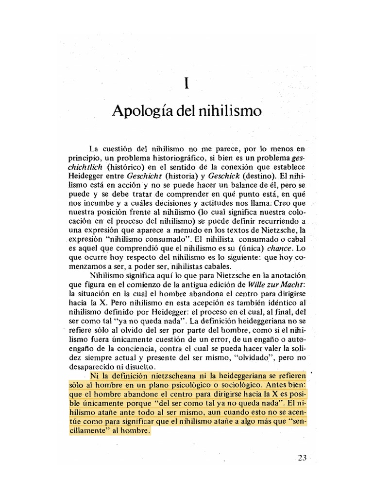 Nihilismo: Reflexiones de Nietzsche y Heidegger | PDF | Martin ...
