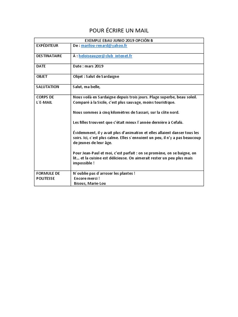 Pour Écrire Un Mail | PDF | Bien-être