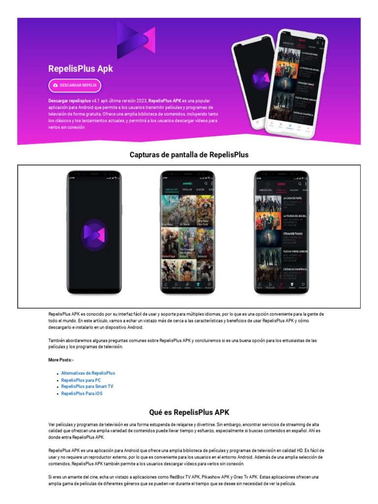 Descargar Repelisplus Apk | Descargar gratis PDF | Streaming Media ...