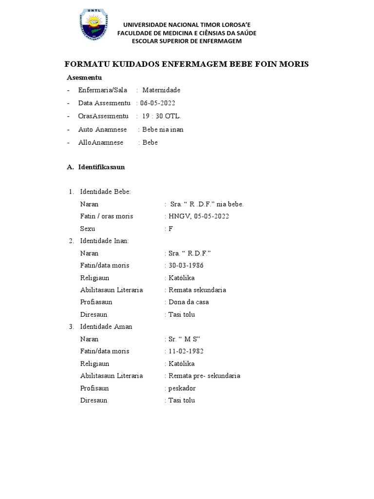 Kuidadus Ba Bebe Ho Premature | PDF | Especialidades médicas | Sistema ...
