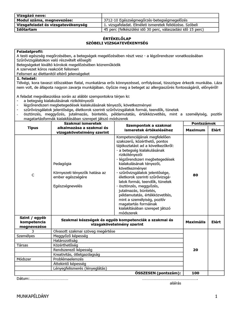 Eg Szs Gmeg RZ S - Betegs Gmegel Z S - Vizsga, RT Kel S | PDF