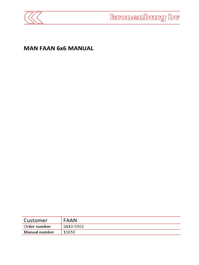 General Information KRONENBURG FAAN 6x6 MAN | PDF | Truck | Vehicle ...