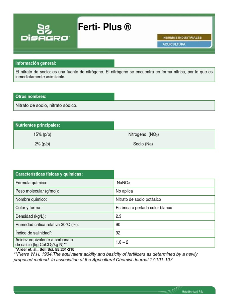 Ferti Plus Ficha Tecnica | PDF | Nitrato | Nitrógeno